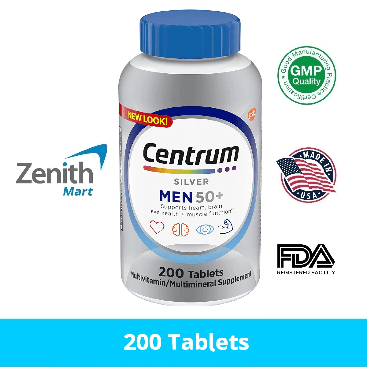 Centrum Men 50 plus Multivitamin 200 Tablets - A1 Traders